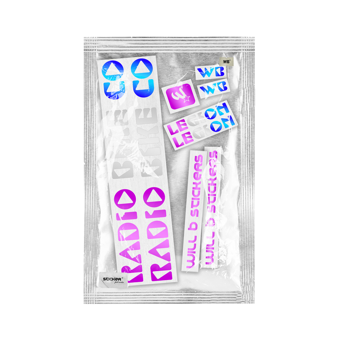 "RADIO BIKE" STICKERS KIT | Reflective stickers for bikes – WILLBSTICKERS